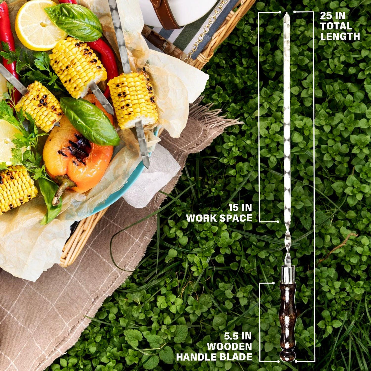 6 in 1 Skewers Set - Premium Skewer Kit for Outdoor Grilling